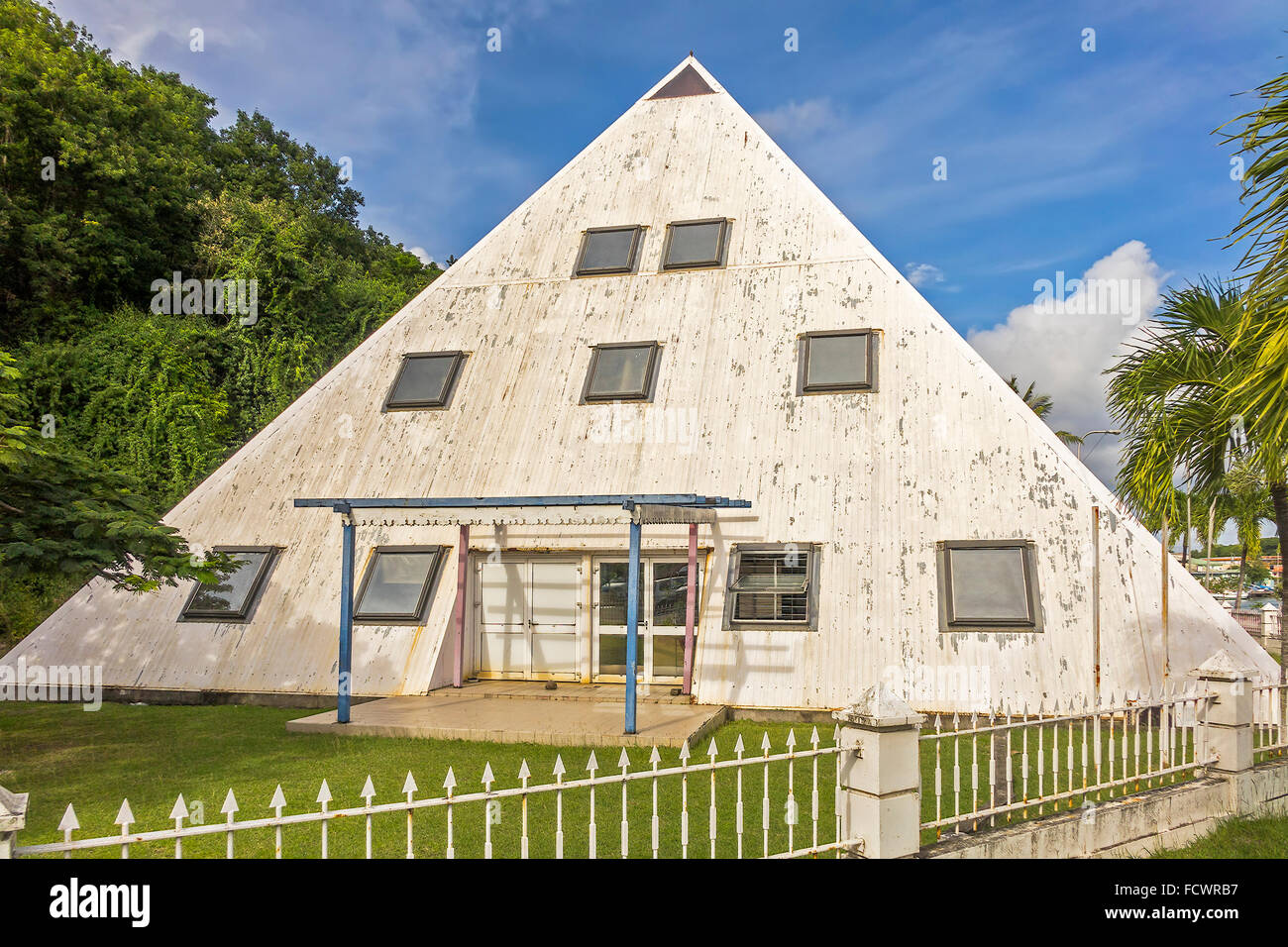 Pyramid Shaped Building St. Lucia West Indies Stock Photo - Alamy