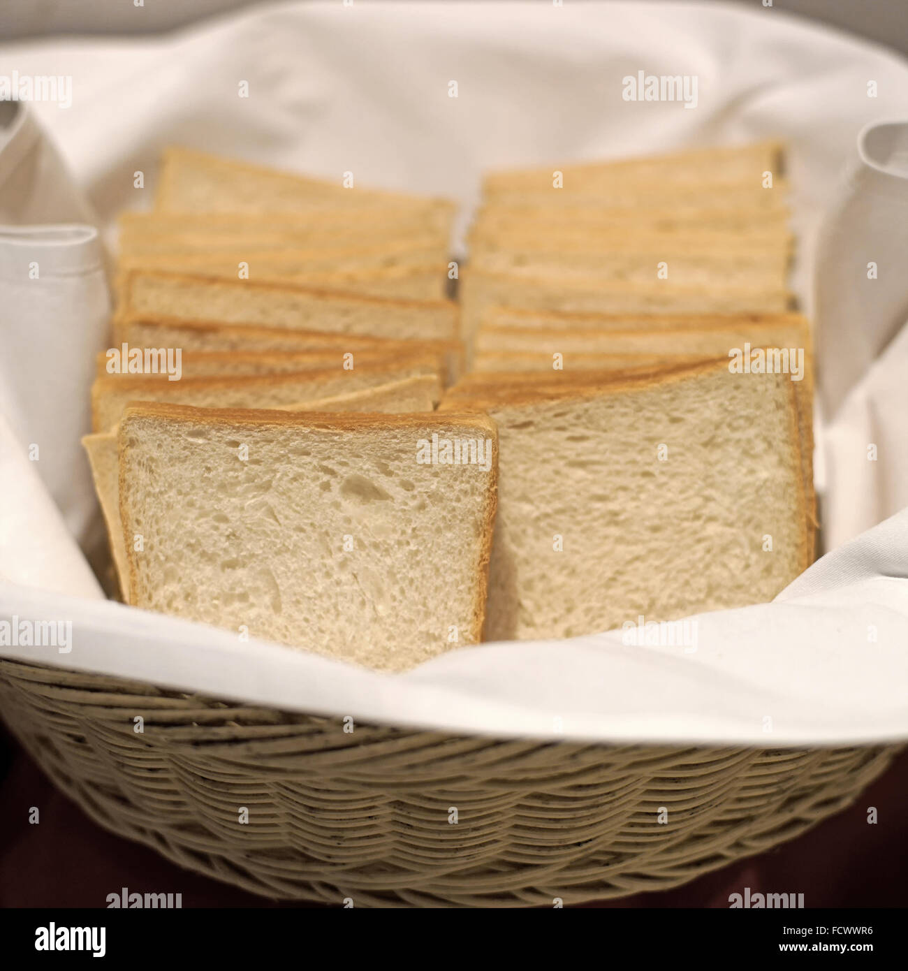slice toast in basket on buffet line Stock Photo - Alamy