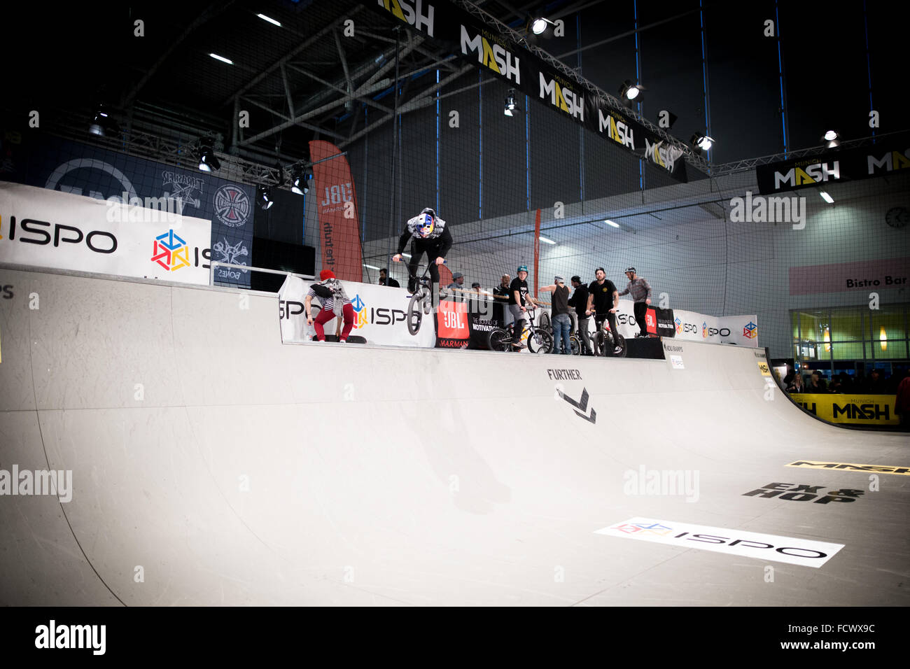 Miniramp for Skateboarding inside the Actions sports area of ISPO 2016 ...