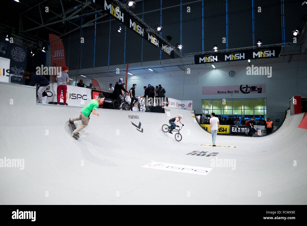 Miniramp for Skateboarding inside the Actions sports area of ISPO 2016 ...
