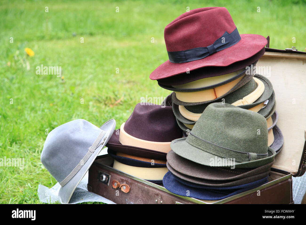 A pile of men's hat Stock Photo - Alamy