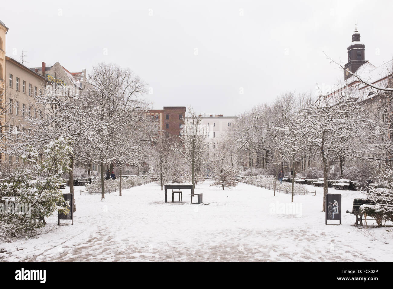 Berlin winter snow germany city center architecture hi-res stock ...