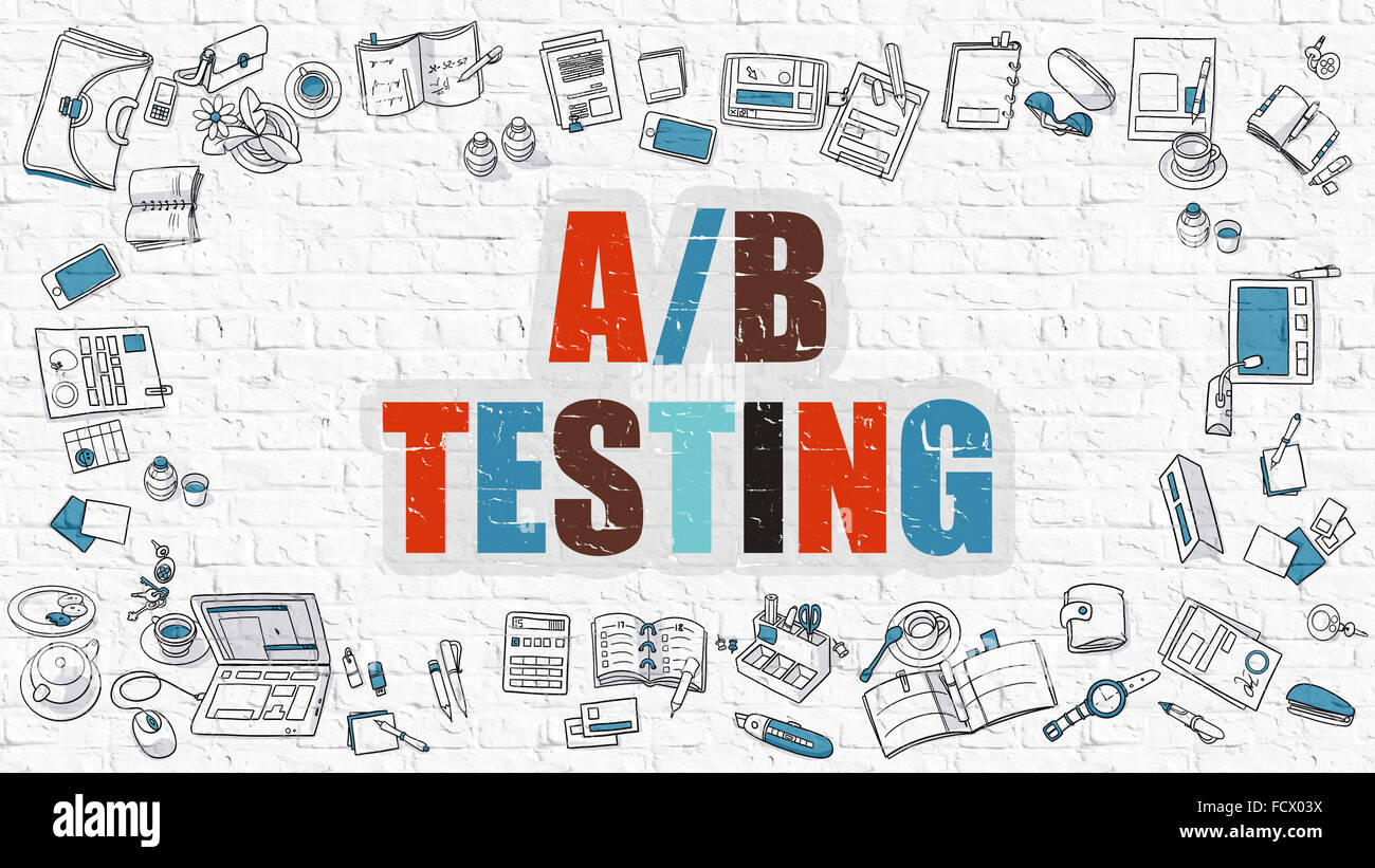 AB Testing Concept. Modern Line Style Illustration. Multicolor AB ...