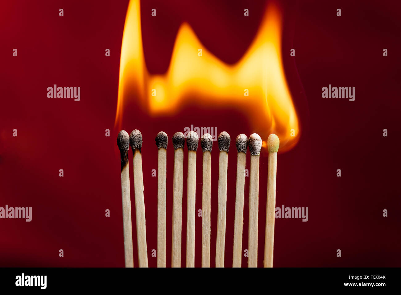 Macro fire burning on matchstick hi-res stock photography and images ...