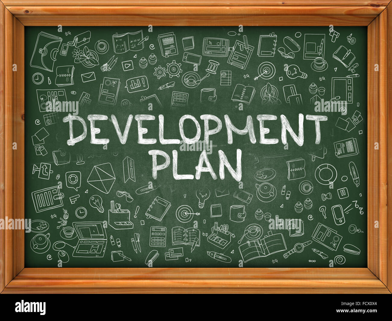 Development Plan - Hand Drawn on Chalkboard.Development Plan with ...