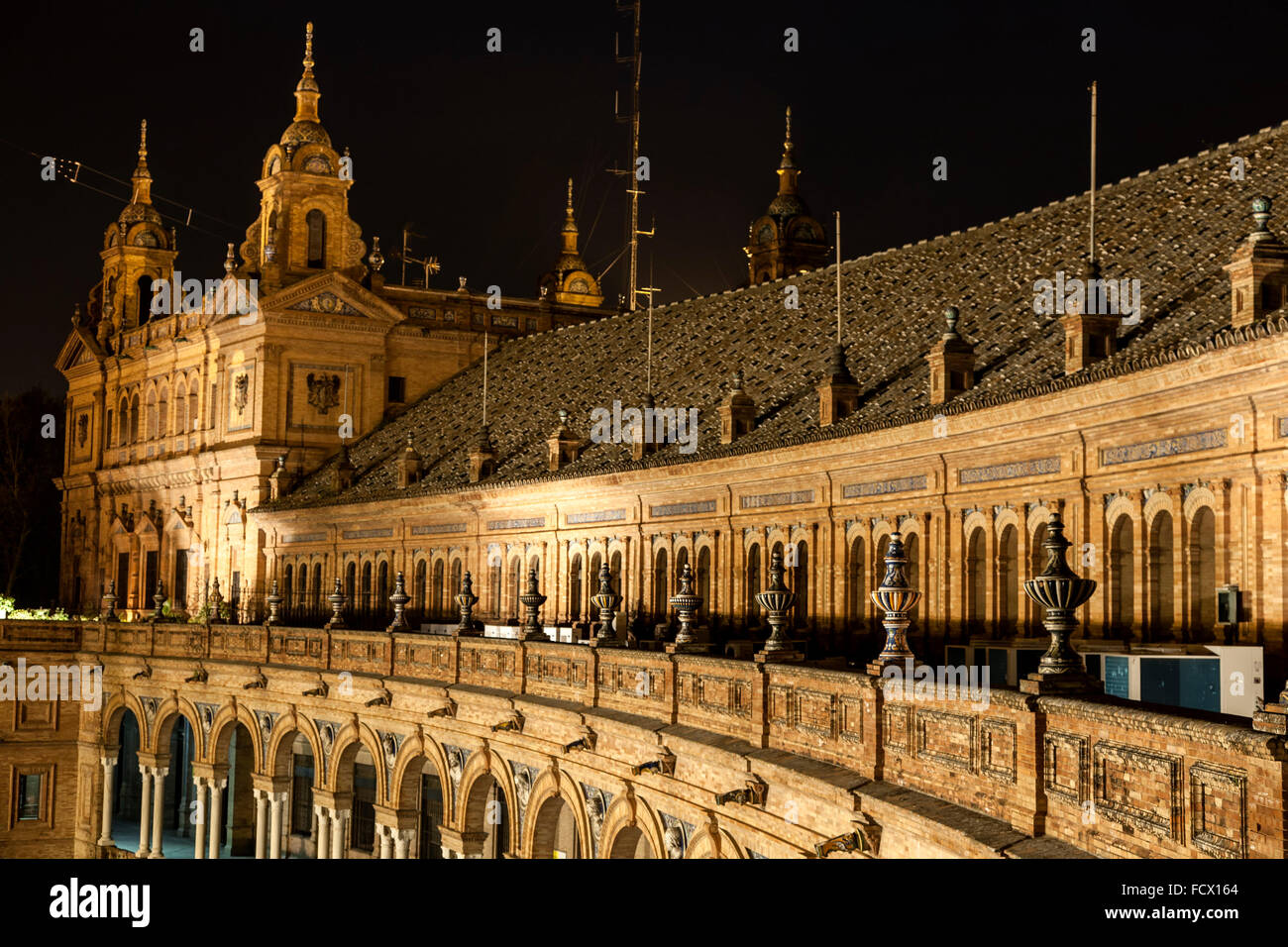 Main building, Plaza de España, Seville, Spain Stock Photo - Alamy