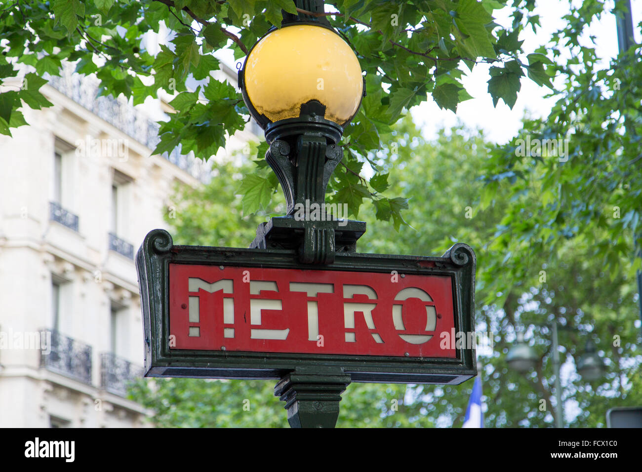 Ancient Metro Sign at the entrance of the Paris Metro Stock Photo - Alamy