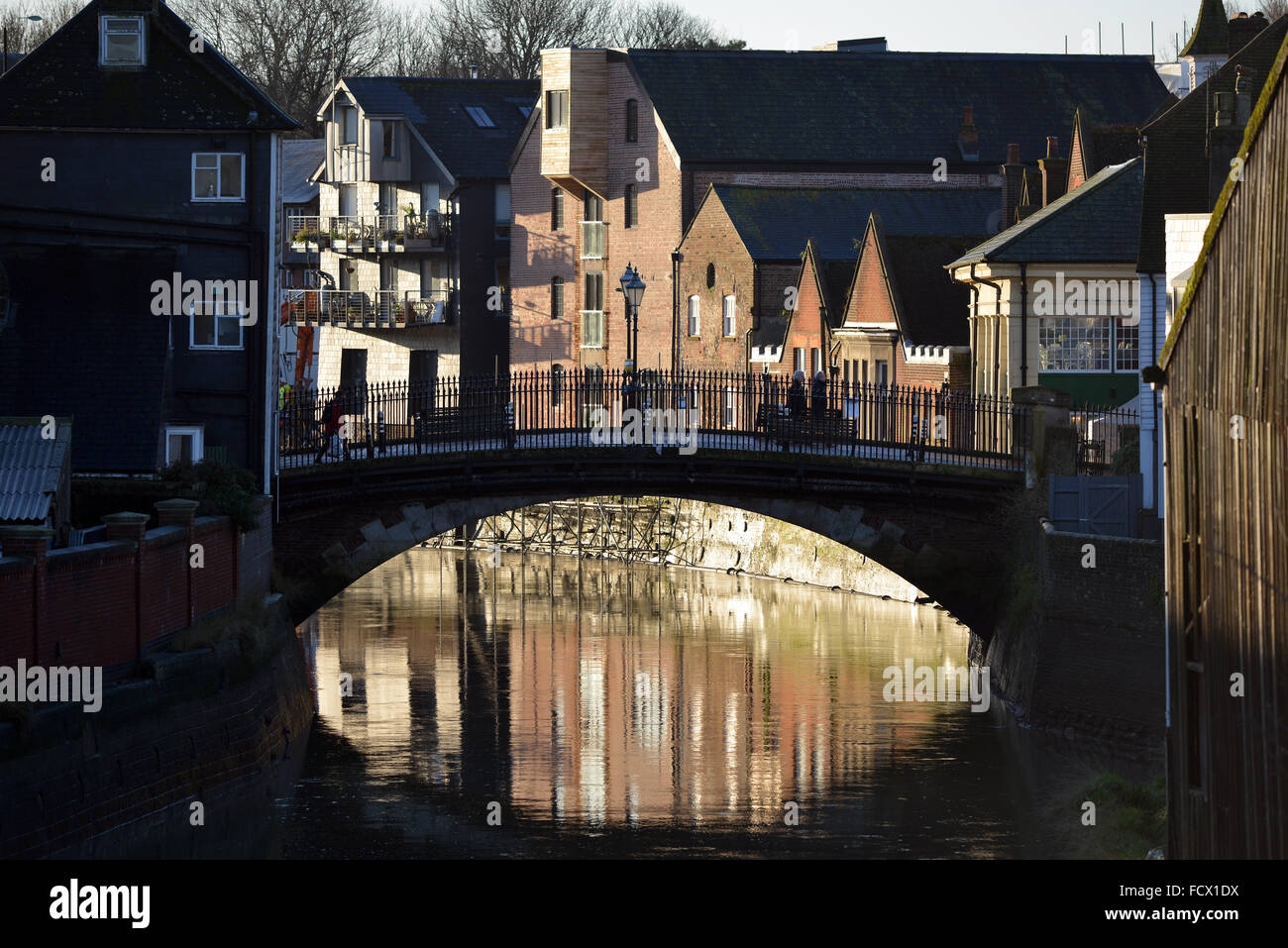 Morning light on Cliffe Bridge, Lewes, UK Stock Photo - Alamy