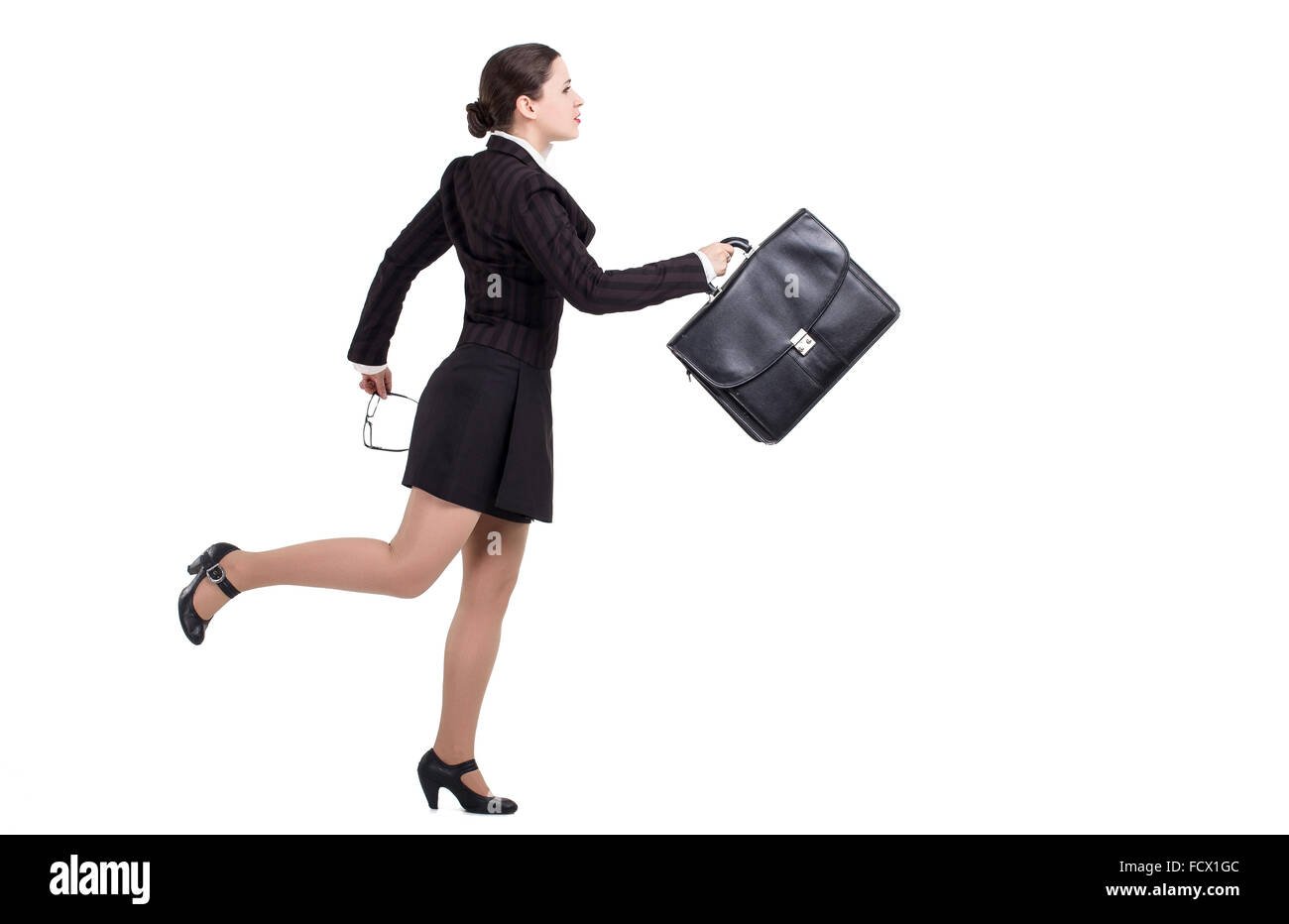 Modern, beautiful business woman on a white background. Isolated on ...