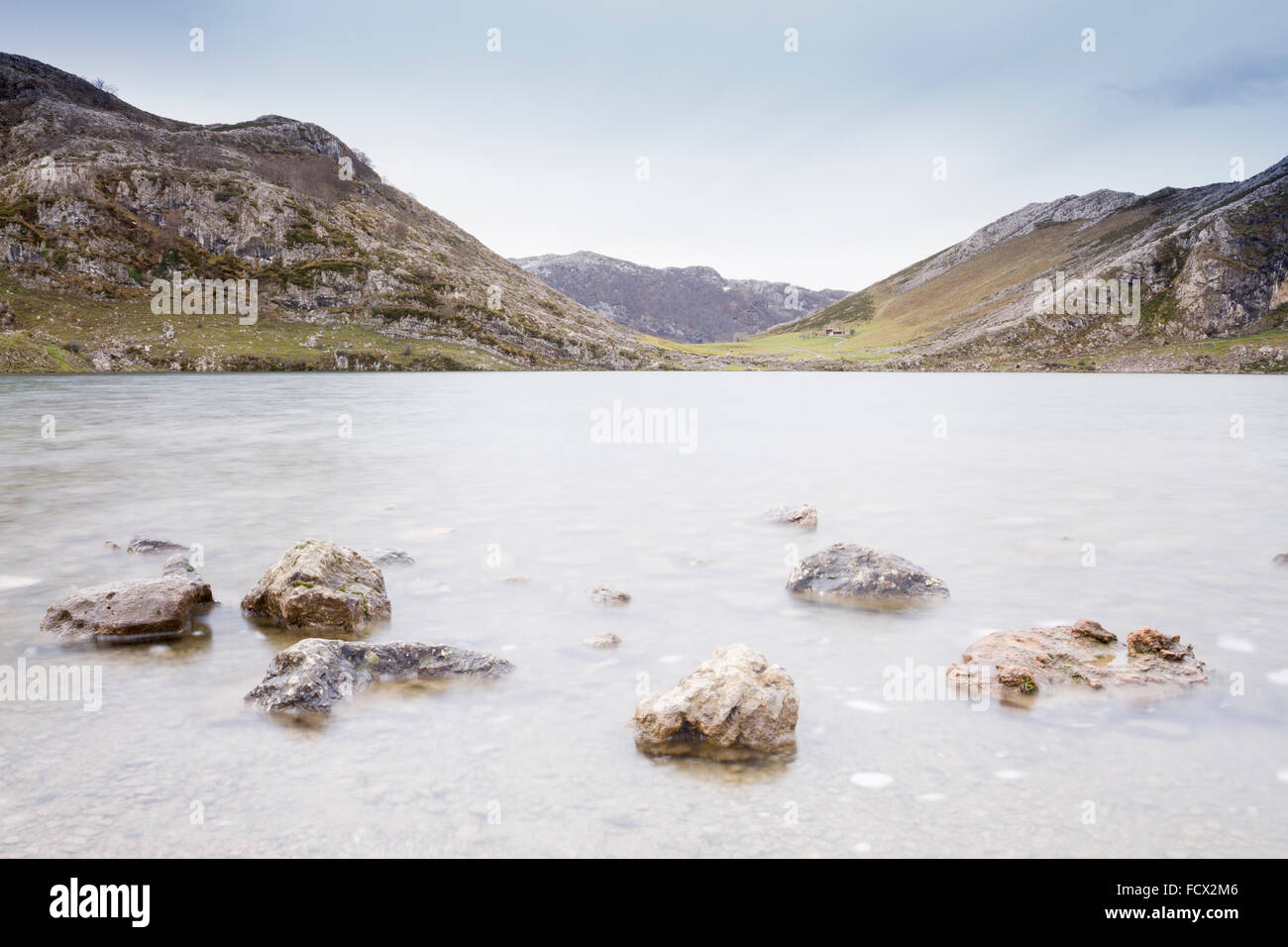 Enol lake, Covadonga, Asturias, Spain Stock Photo - Alamy