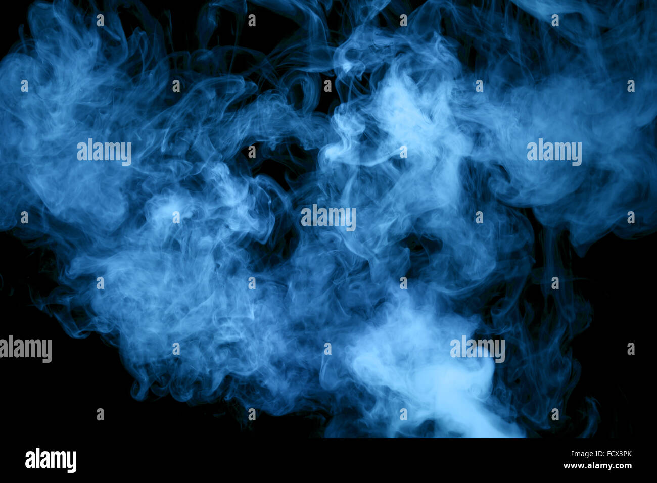 blue steam on the black background Stock Photo - Alamy