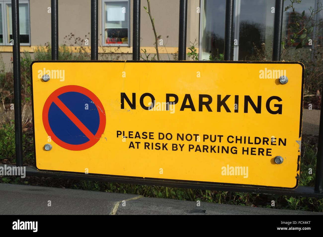 No Parking sign outside a children's Primary school in South ...