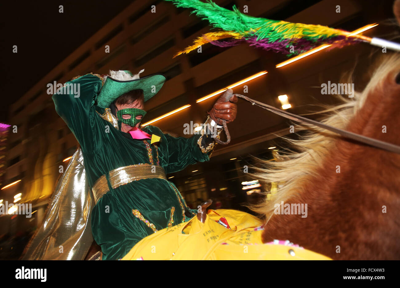 Mobile, ALABAMA, USA. 22nd Jan, 2016. A horse rider with the Conde ...