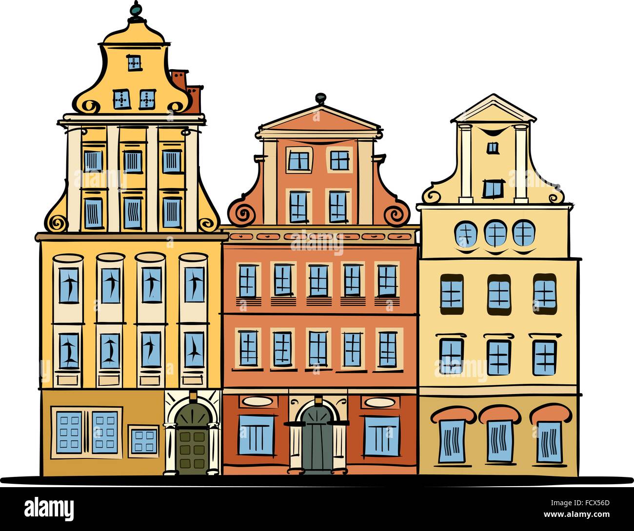 Wroclaw Rynek square facades Stock Vector Image & Art - Alamy