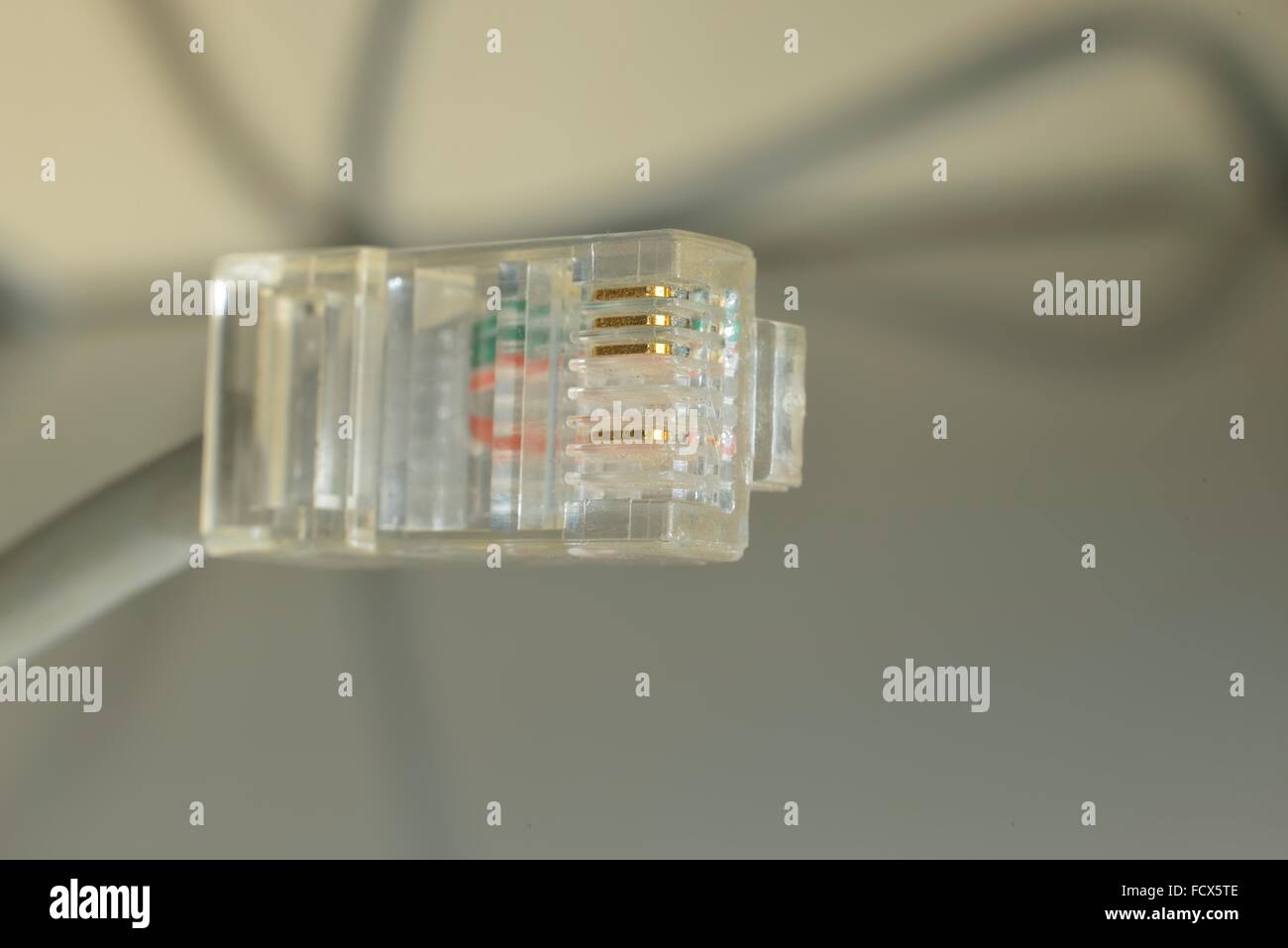 connection to global network ( highlighted transparent rj45 connector ...