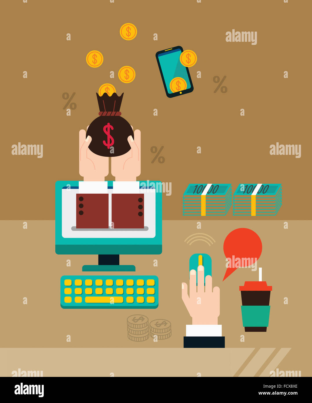 Infographic illustration of e-loan Stock Photo - Alamy