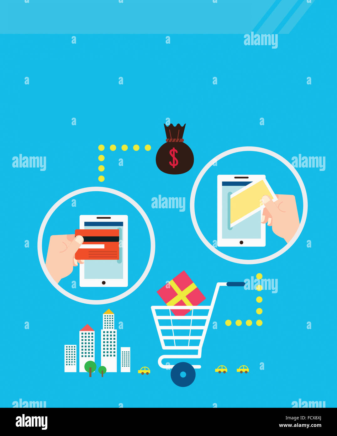Infographic illustration mobile banking e commerce hi-res stock ...