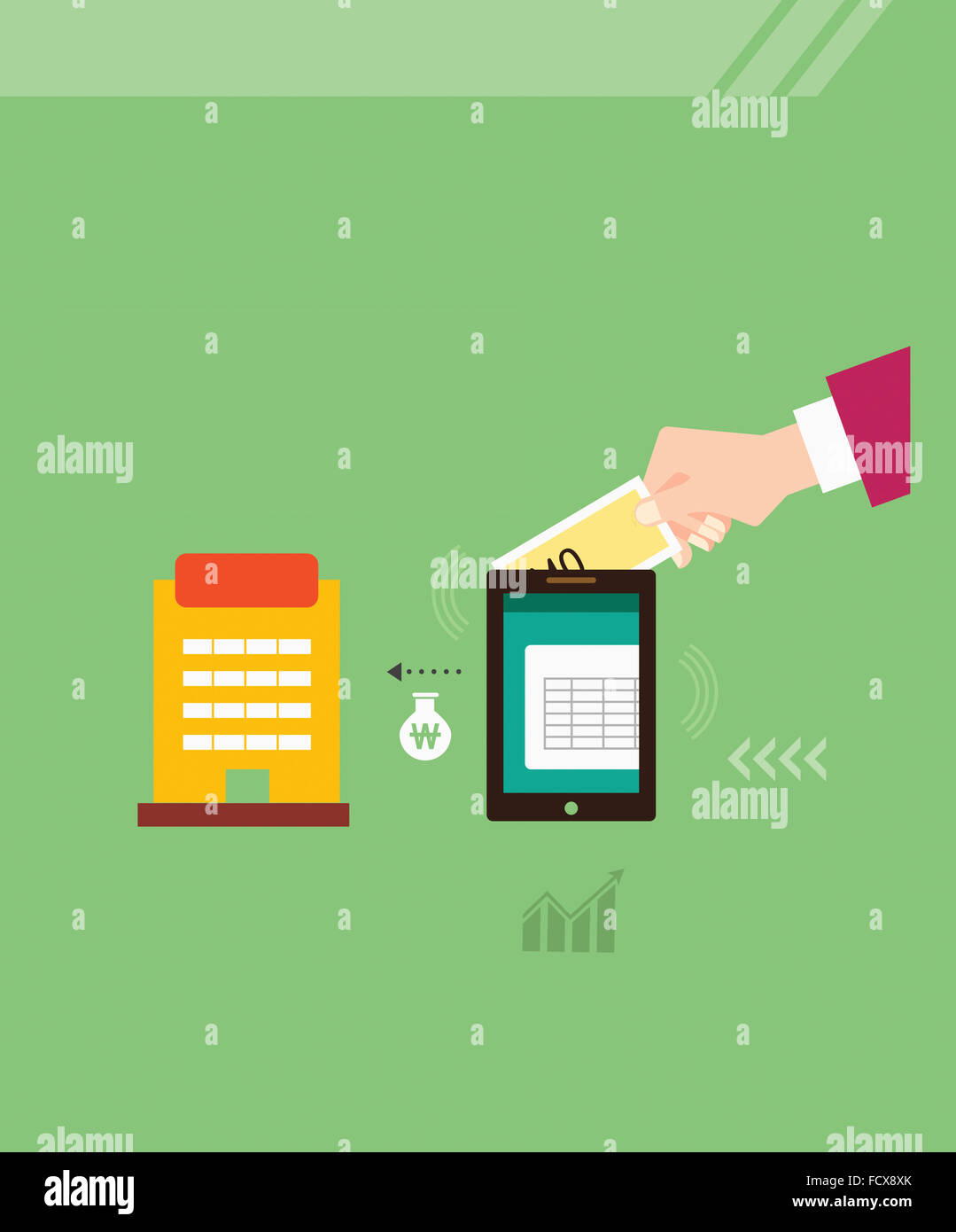 Infographic illustration of mobile banking Stock Photo - Alamy