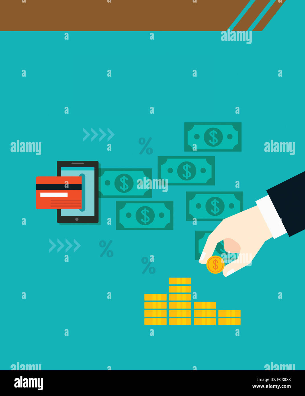 Infographic illustration of mobile banking Stock Photo - Alamy