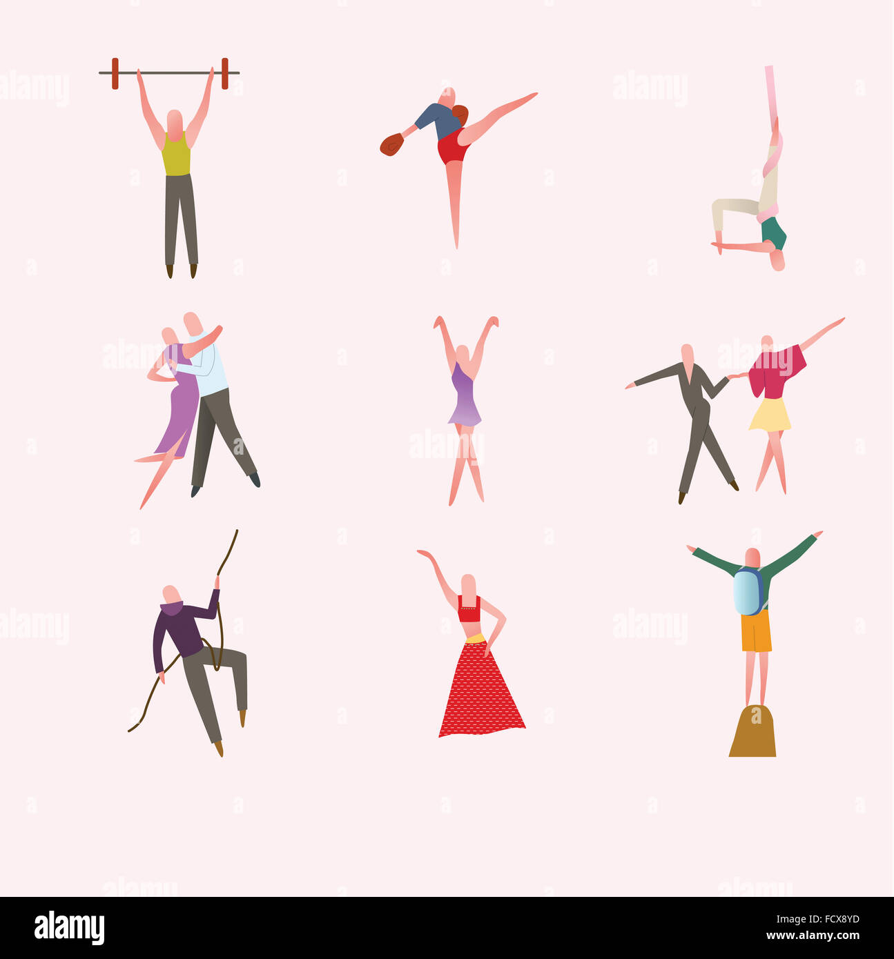 Male hobbies icon collection set hi-res stock photography and images ...