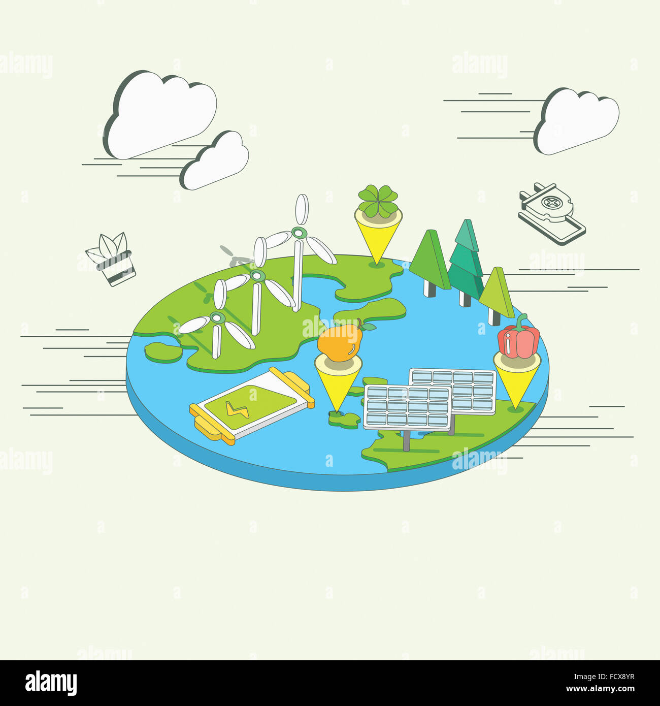 Ecological green energy Stock Photo - Alamy