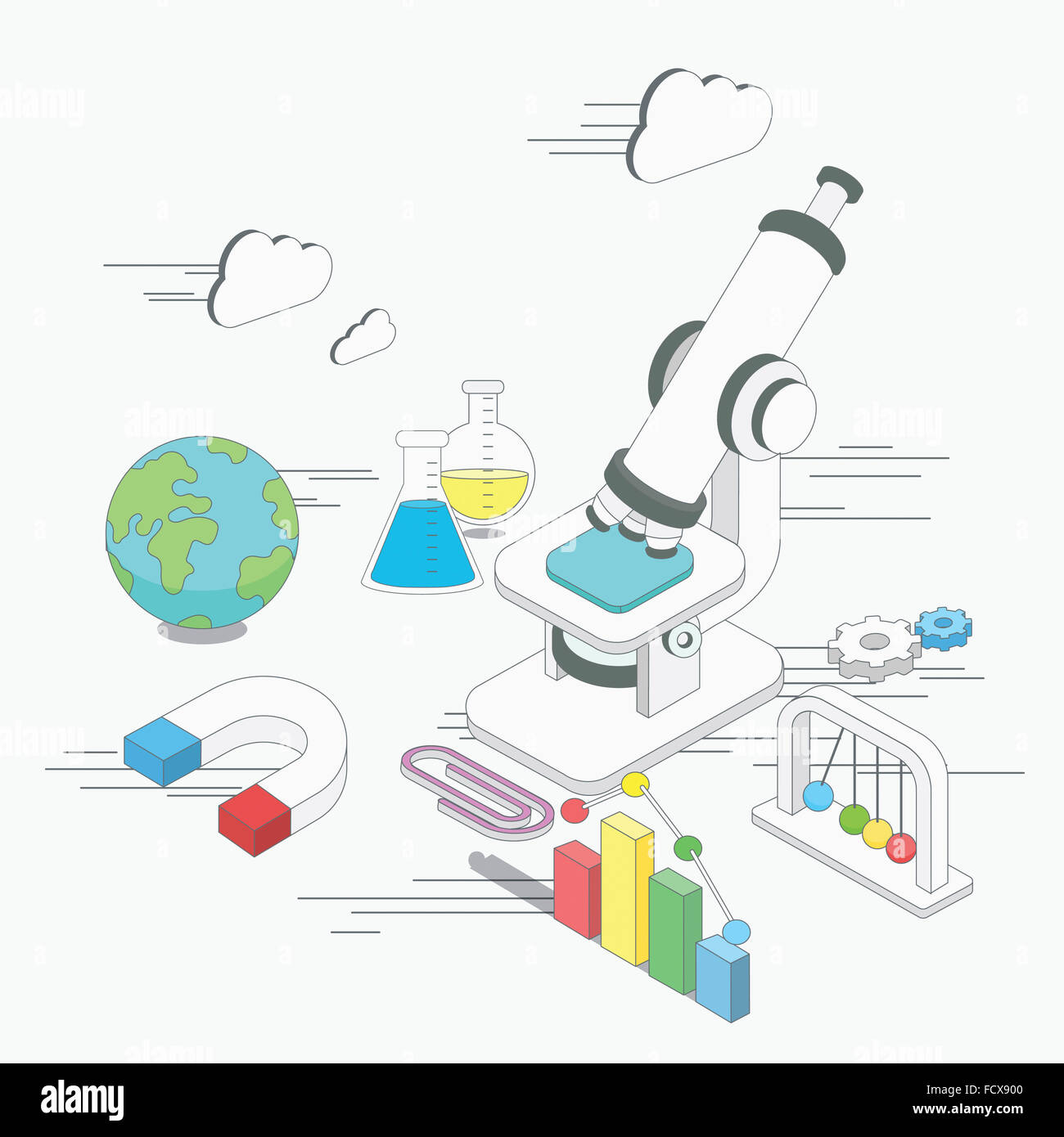 Graph paper microscope Cut Out Stock Images & Pictures - Alamy
