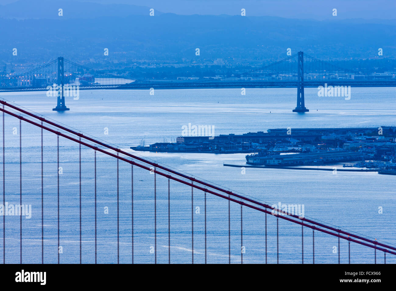 Bay Bridge seen from Golden Gate in San Francisco, California Stock ...