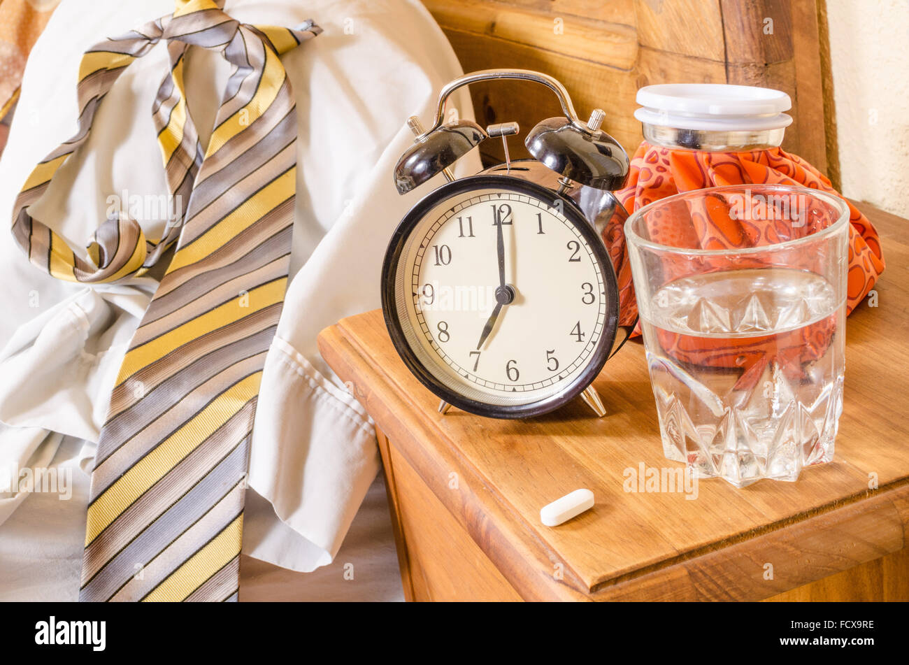 Waking up with a hangover, a party aftermath concept Stock Photo - Alamy