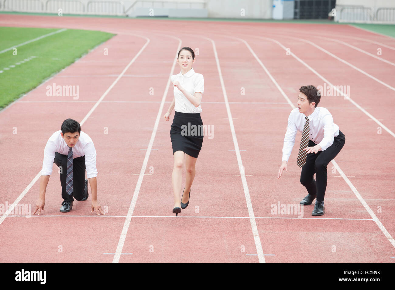 Business People Running Track