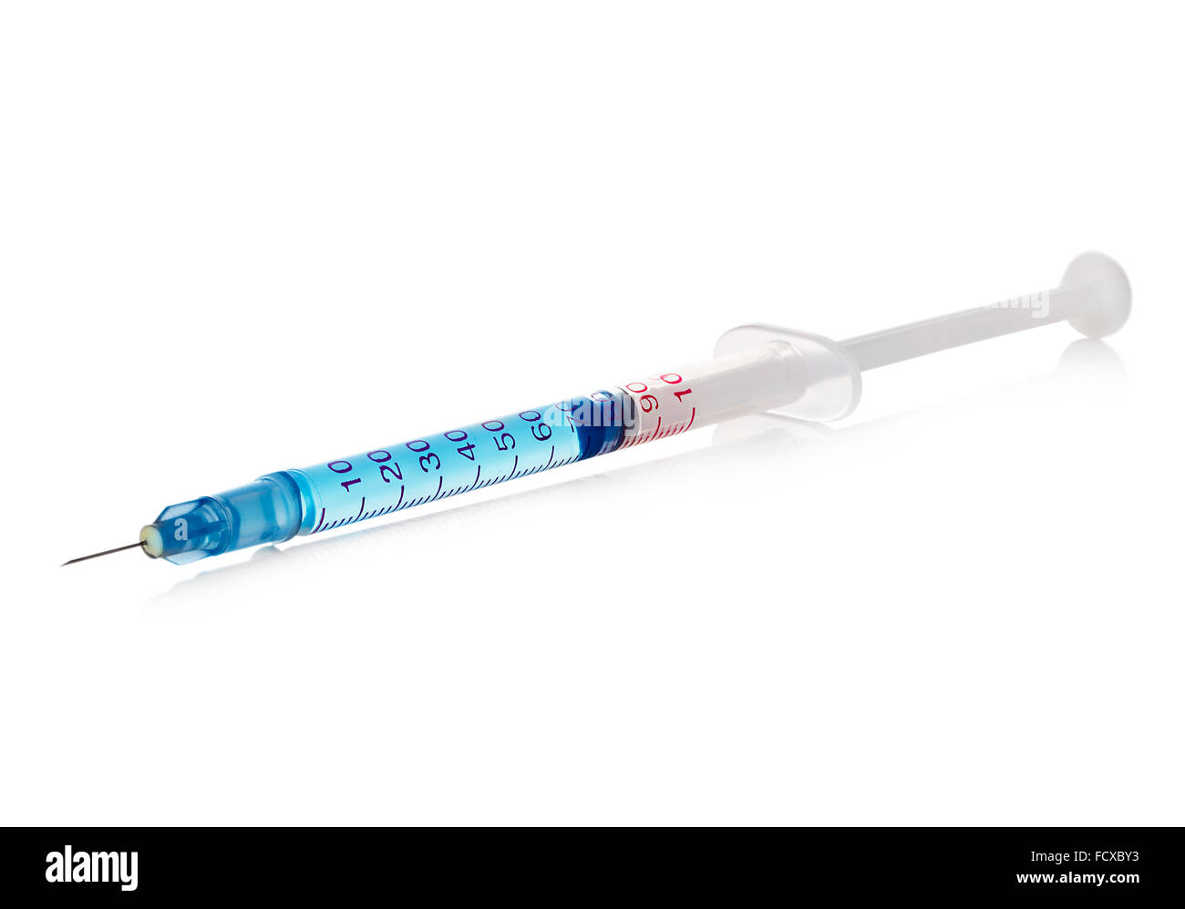 Medical syringe close-up isolated on a white background Stock Photo - Alamy
