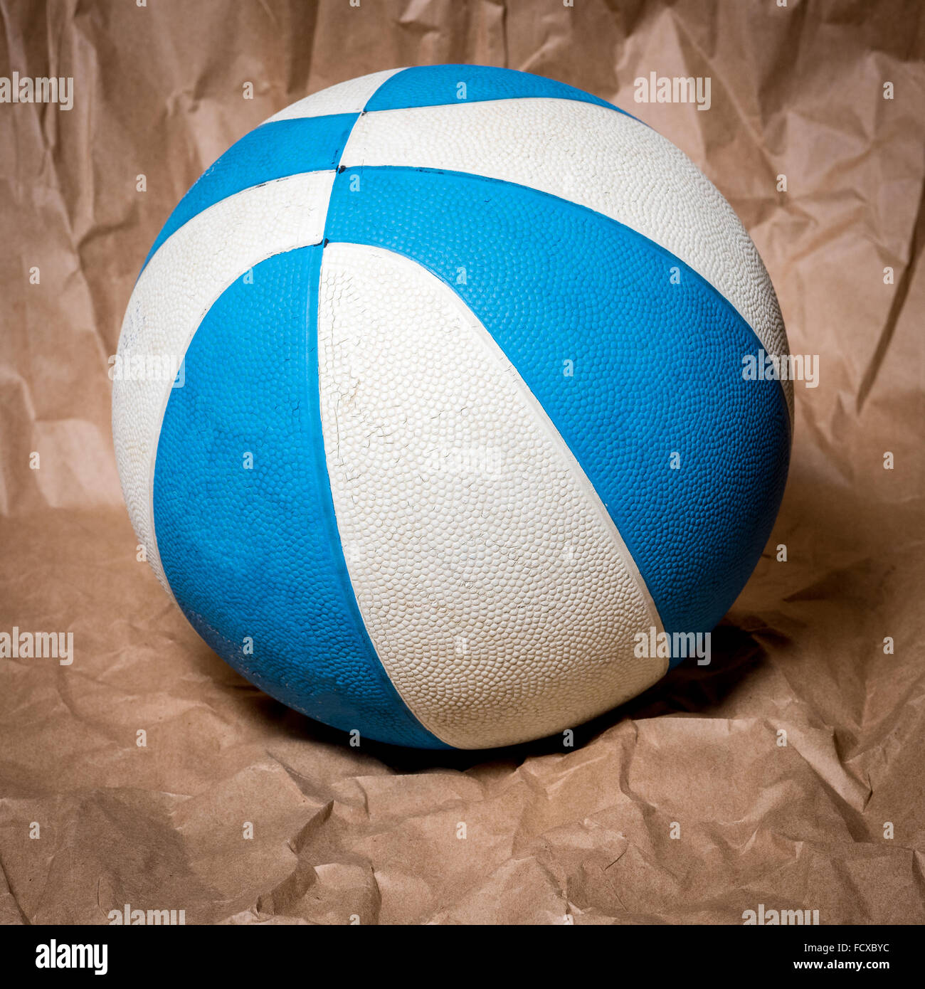 Blue and white Basketball toy Stock Photo - Alamy