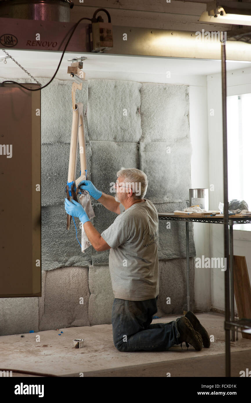 Skilled craftsmen create beautiful wooden frames from raw wood to ...