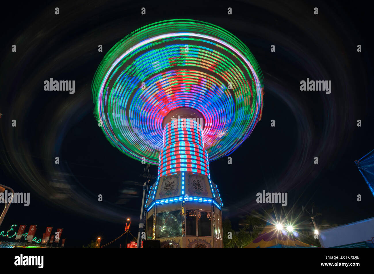 Carousel at night, Calgary Stampede Midway, Calgary, Alberta, Canada ...
