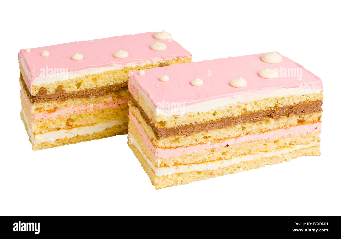 Delicious biscuit cake isolated on white background Stock Photo - Alamy