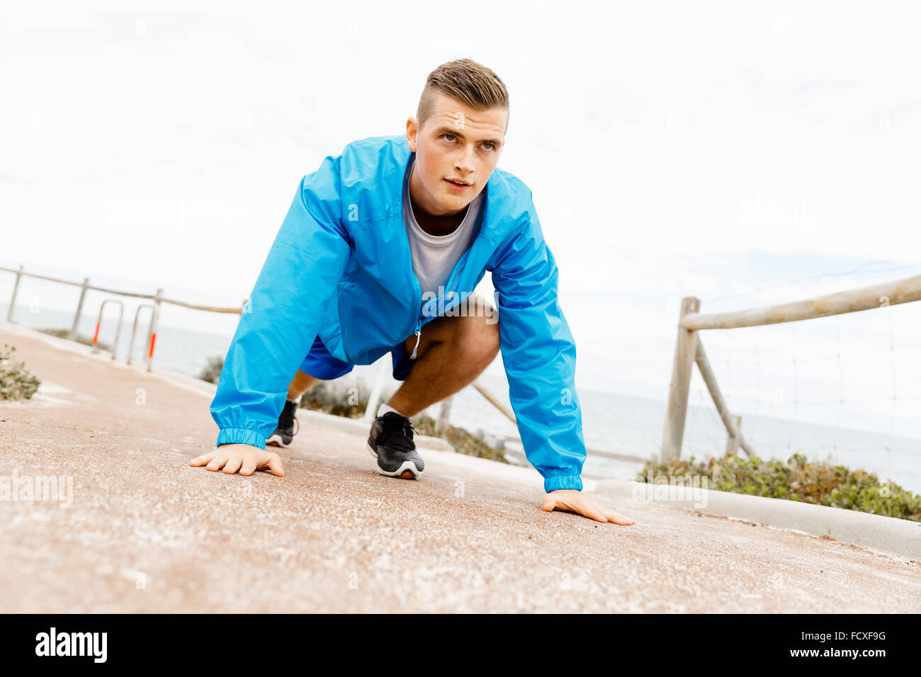 Sprinter getting ready start hi-res stock photography and images - Alamy