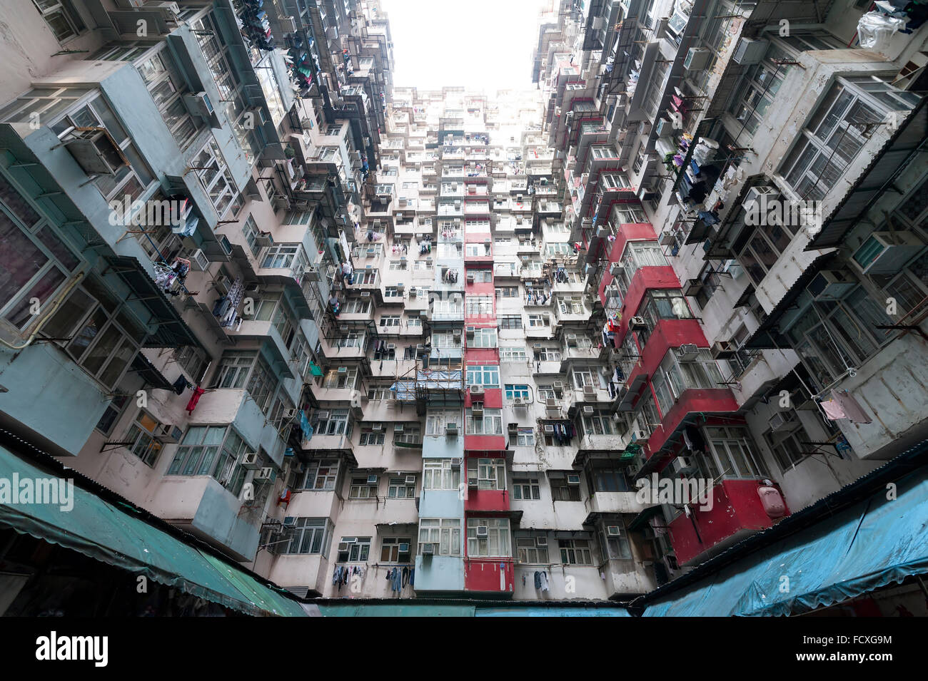 Very Crowded but colorful building group in Hong Kong Stock Photo - Alamy