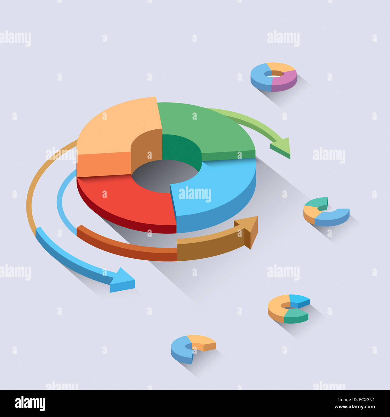 Infographic pie graphs and arrows Stock Photo - Alamy