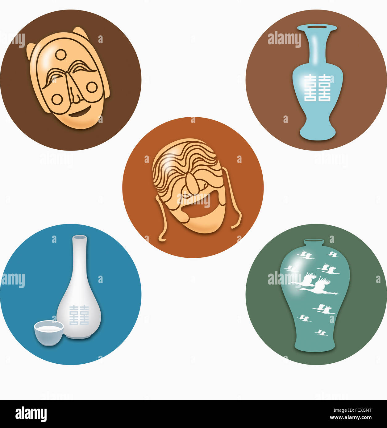 Various icons traditional korean culture hi-res stock photography and ...