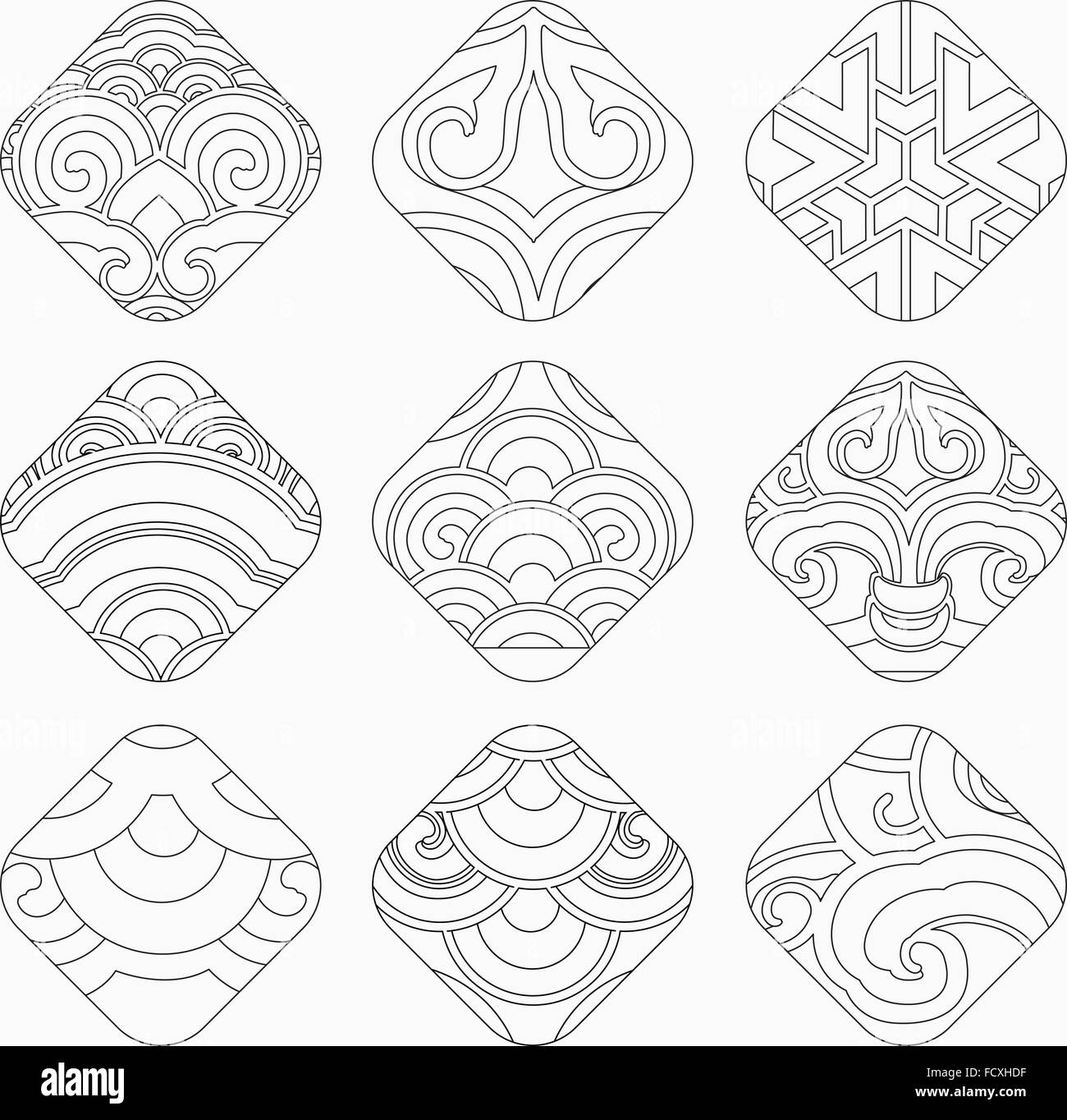 Diamond shapes patterns Black and White Stock Photos & Images - Alamy