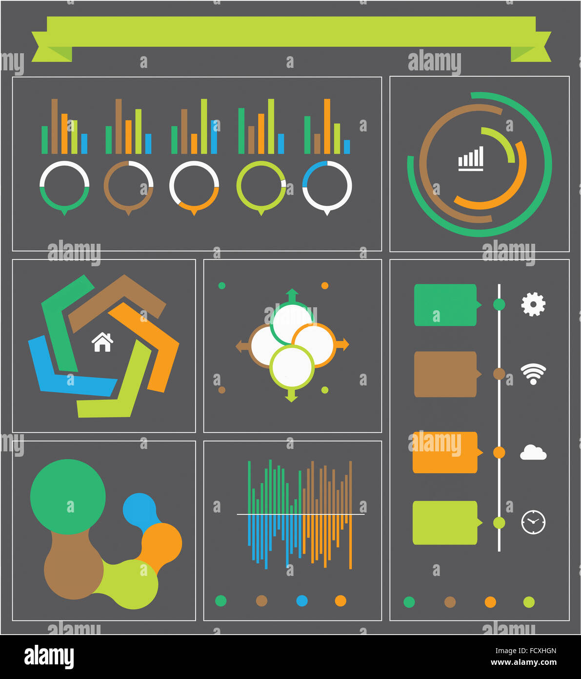 Infographic diagrams and graphs showing various datum Stock Photo - Alamy