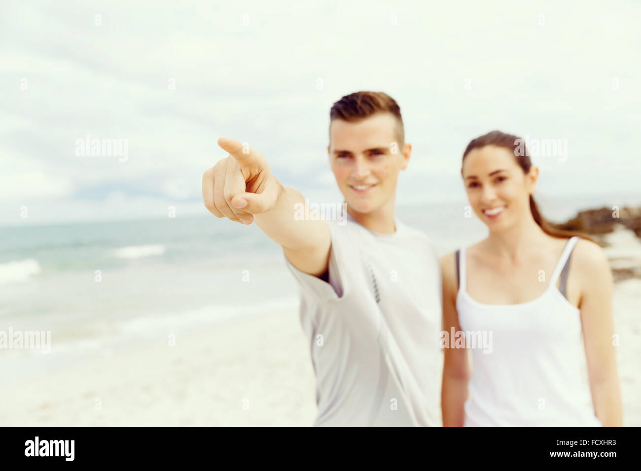 Male female runners standing hi-res stock photography and images - Alamy