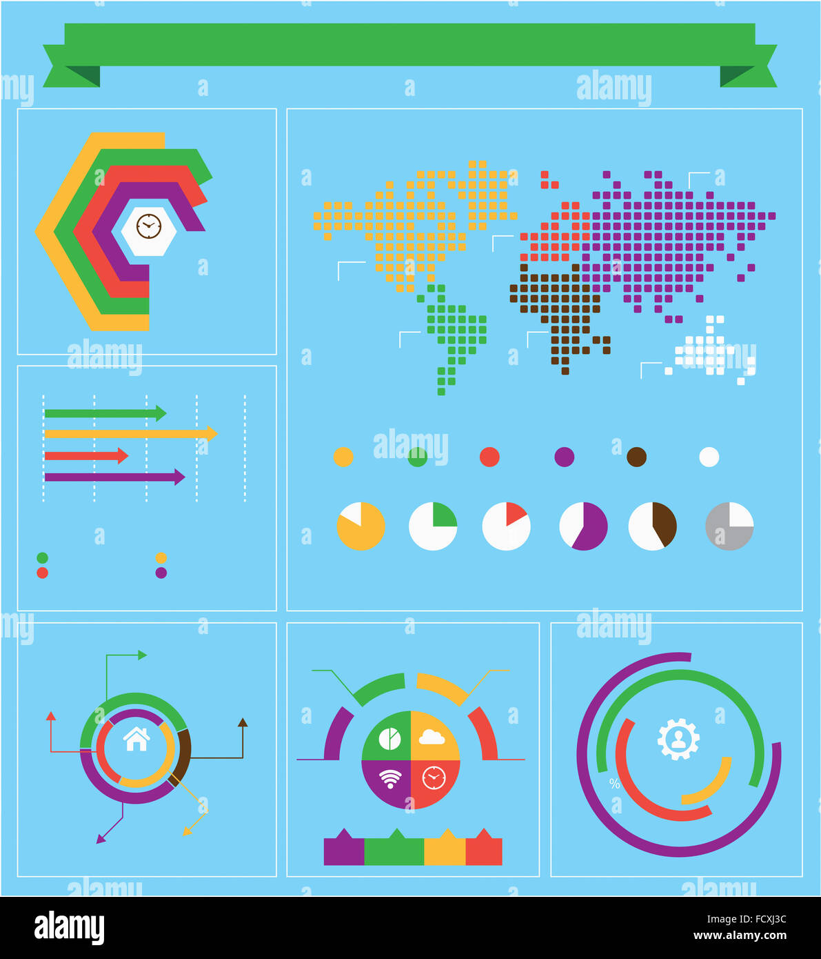 Infographic diagrams and graphs including world map Stock Photo - Alamy