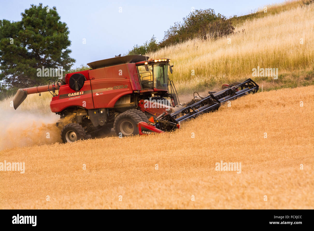 A Case combine harvests grain in the Palouse region of Eastern ...
