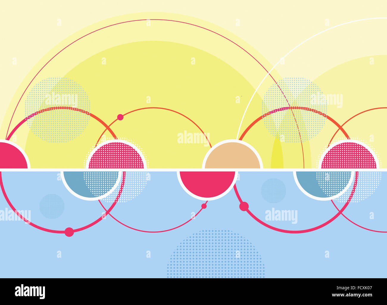 Divided background with abstract semicircles Stock Photo - Alamy