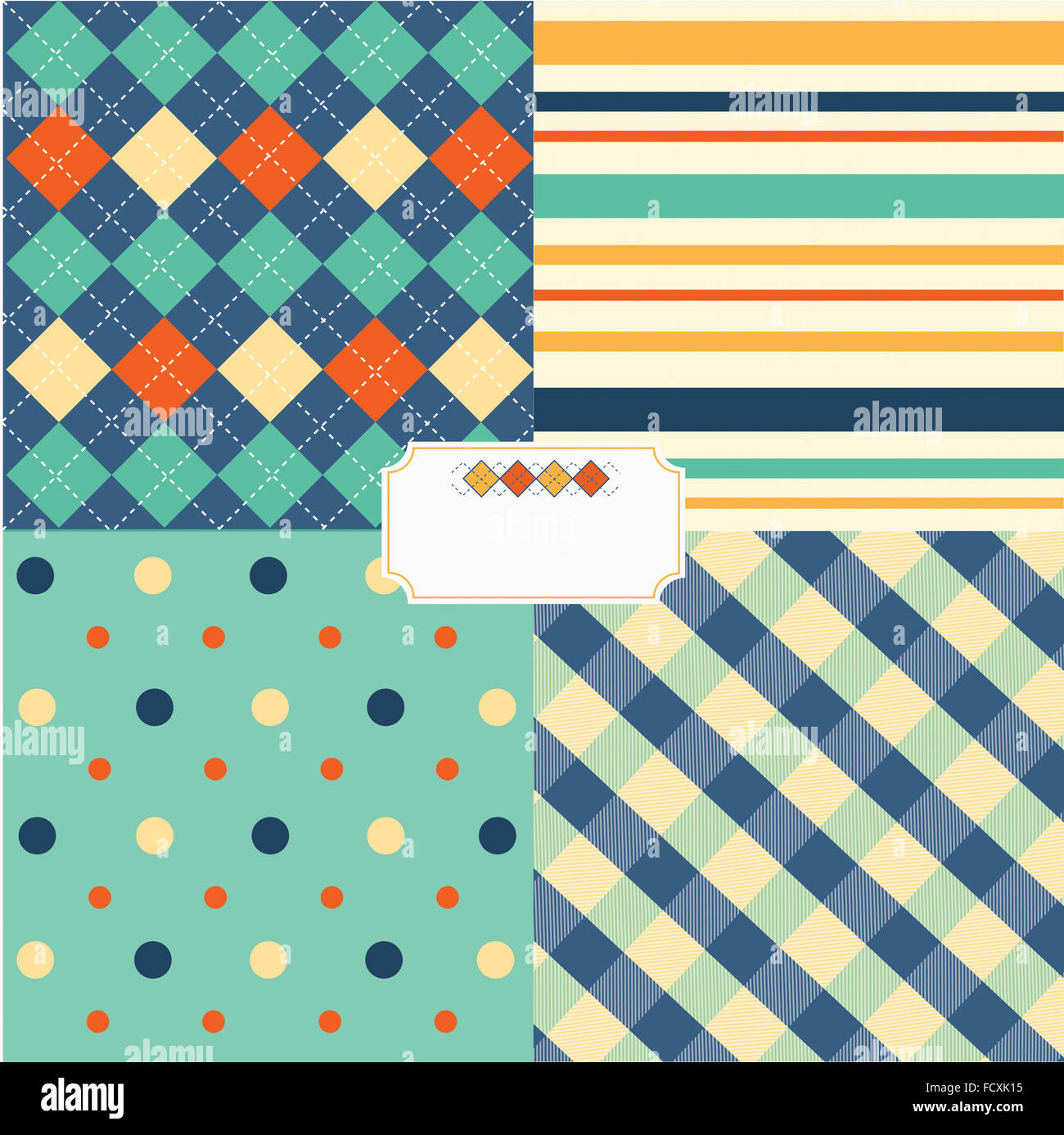 Set of various patterns of fabric in autumn Stock Photo - Alamy