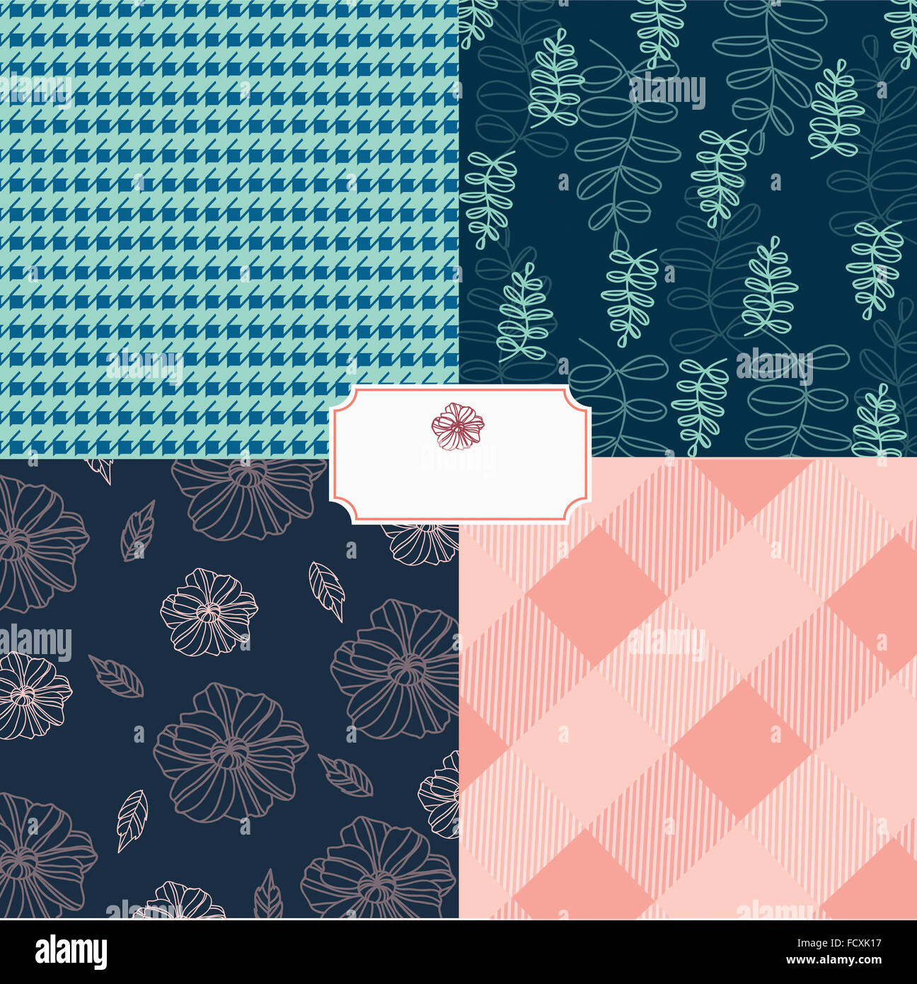 Set of various patterns of fabric in autumn Stock Photo - Alamy