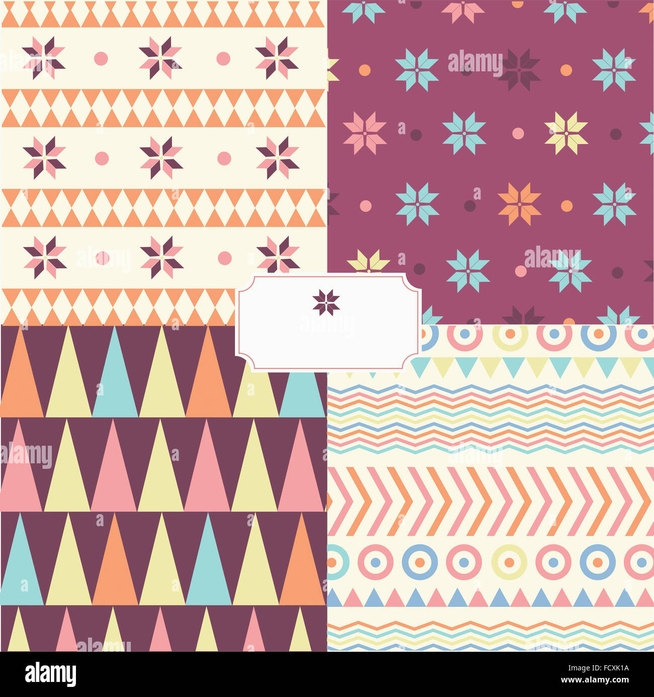 Set of various patterns of fabric in autumn Stock Photo - Alamy