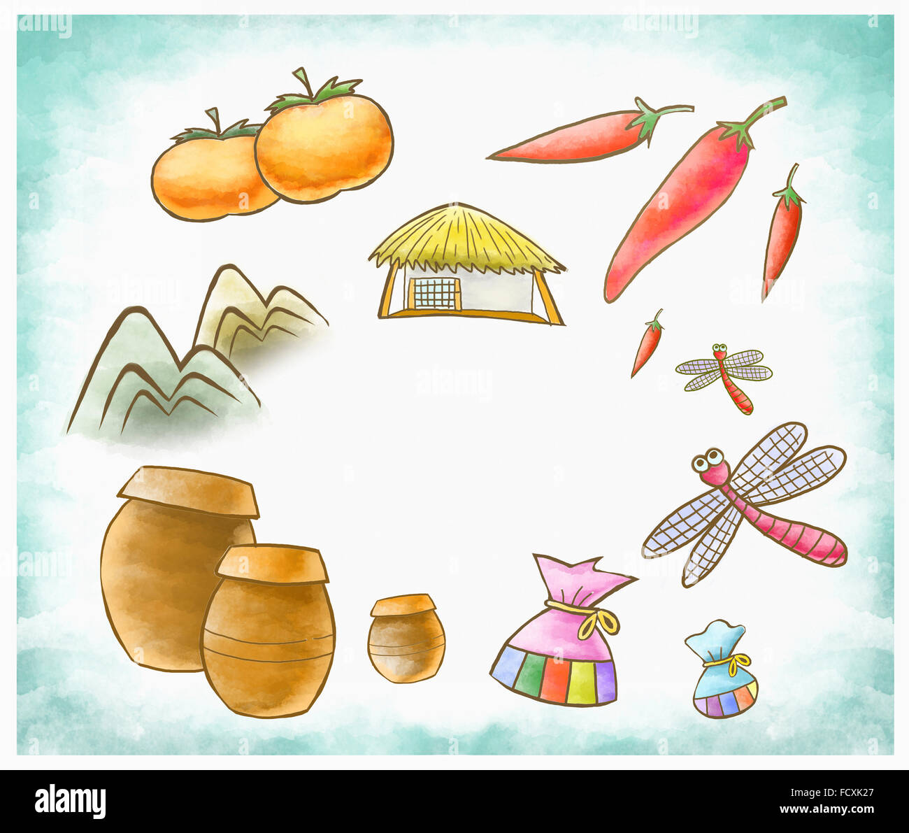Various icons traditional korean culture hi-res stock photography and ...