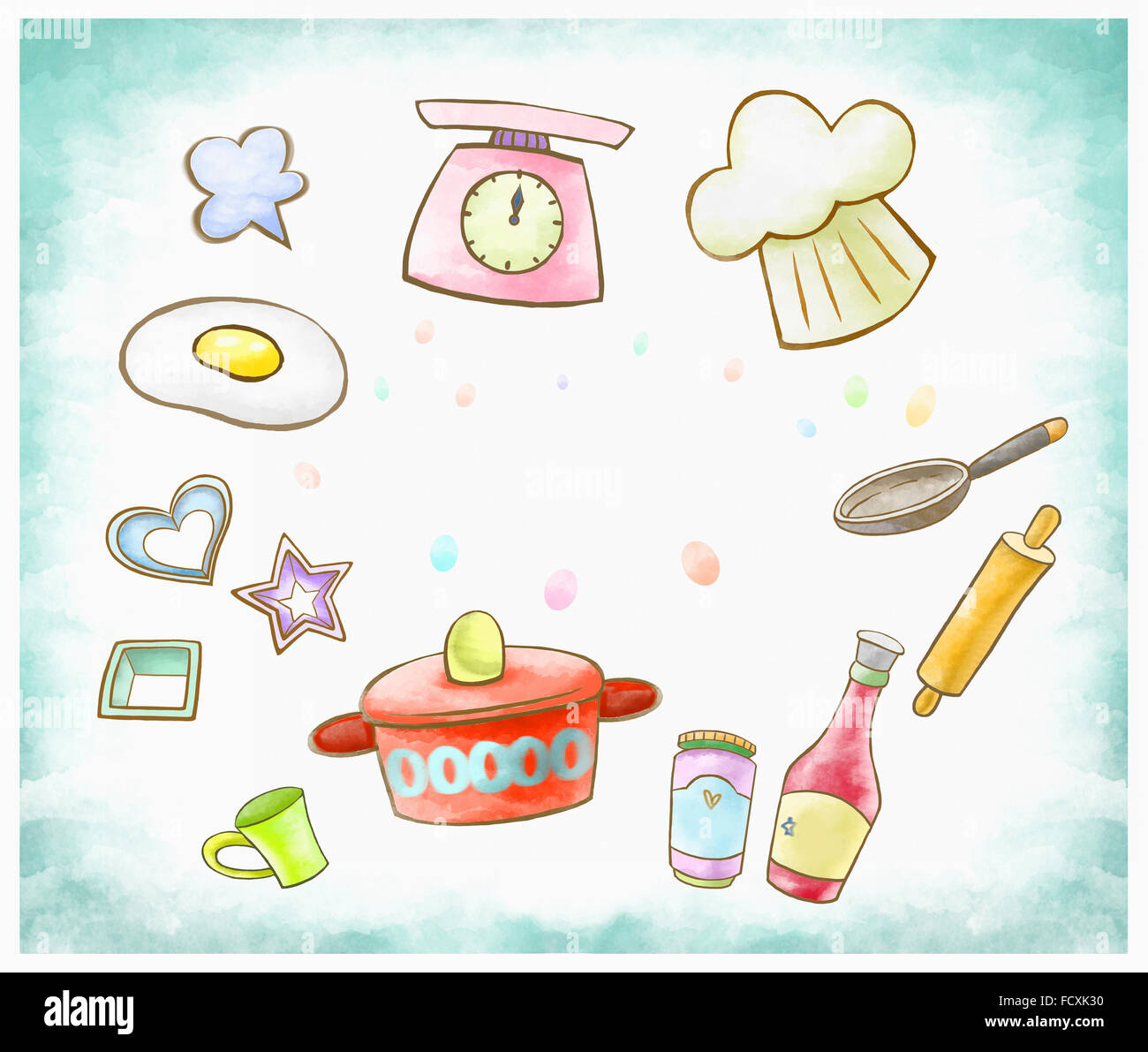 Icon set of various objects for cooking Stock Photo - Alamy