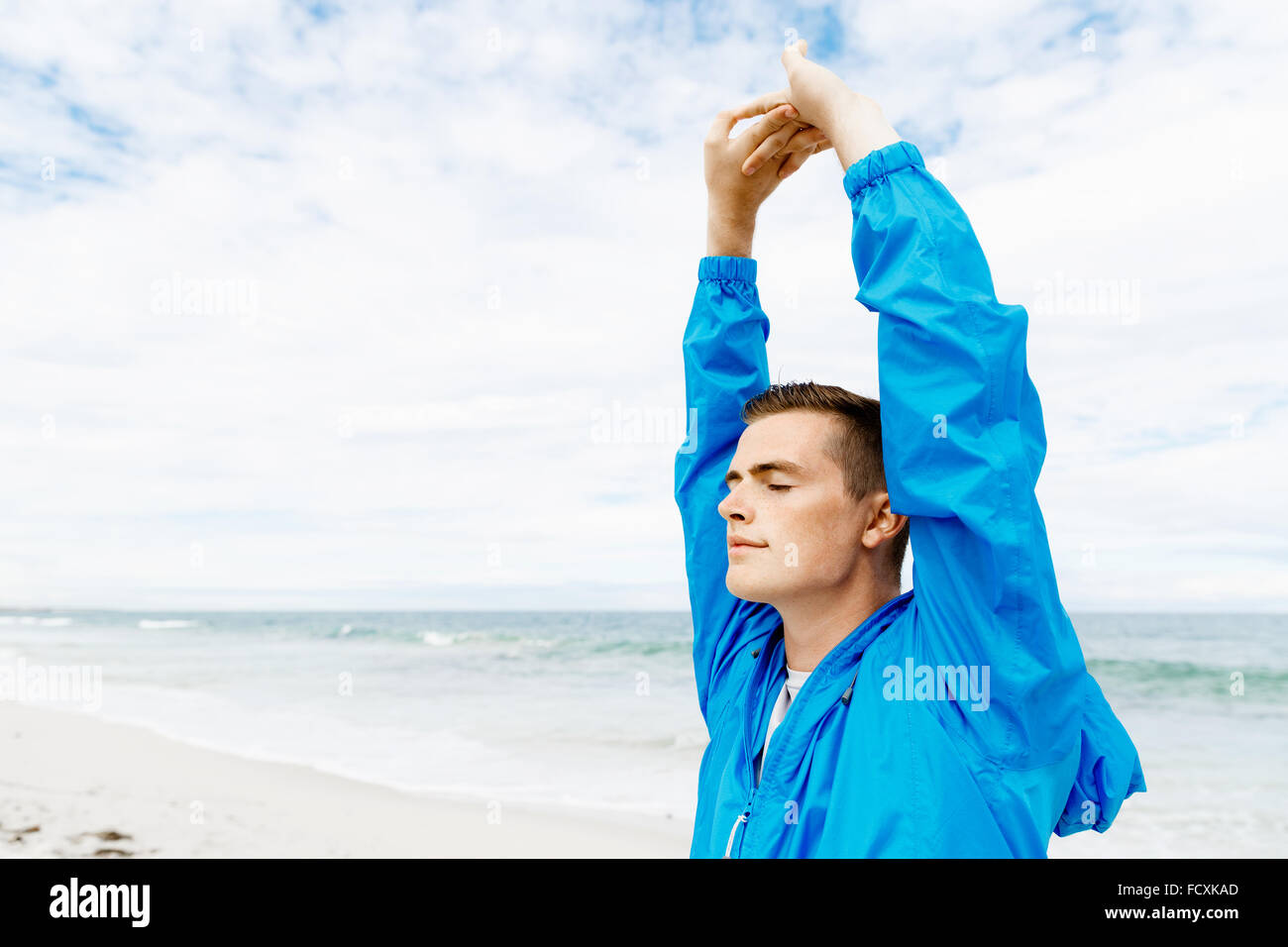 Athlete exercises on beach hi-res stock photography and images - Alamy